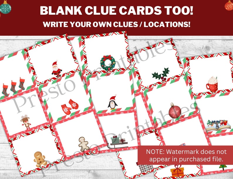 Christmas Treasure Hunt Clues, Christmas Treasure Hunt, Printable ...
