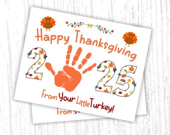 Thanksgiving Kids Handprint Craft 2025, Toddler Daycare Kindergarten ...