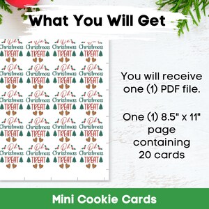 Printable Mini Cookie Card, Oh Christmas Treat, Christmas 2 Inch Square ...