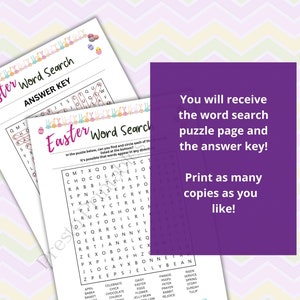 Kids Printable Easter Word Search Game, Simple Fun Pastel US Letter ...