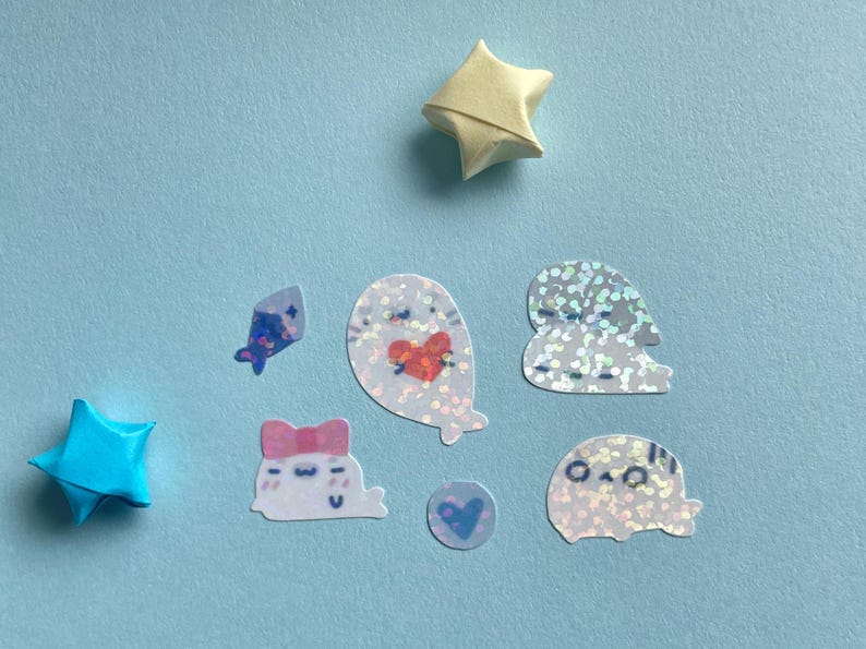Cute Holographic Seal Sticker Sheet - Etsy