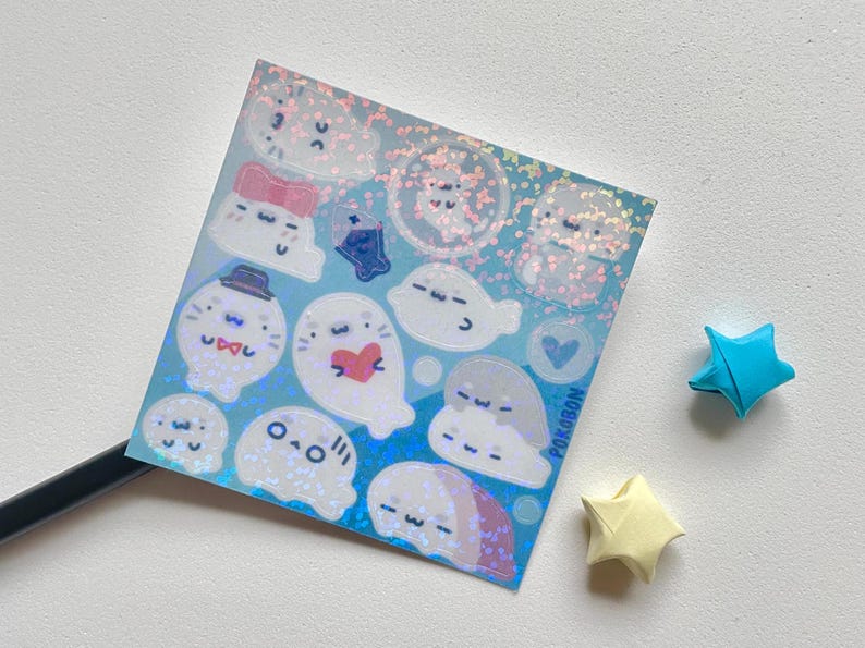 Cute Holographic Seal Sticker Sheet - Etsy