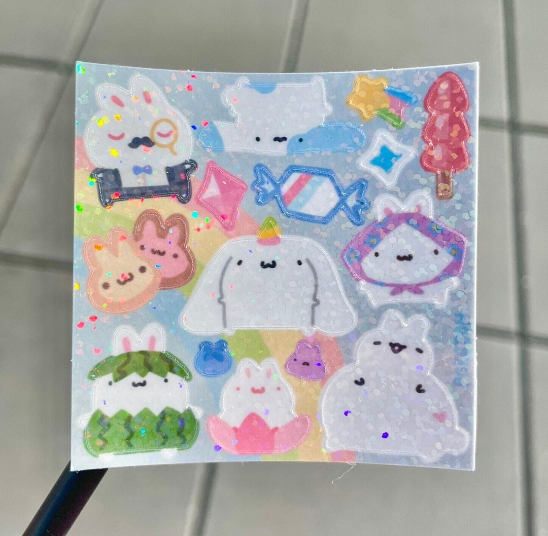 Cute Holographic Magical Bunny Sticker Sheet - Etsy