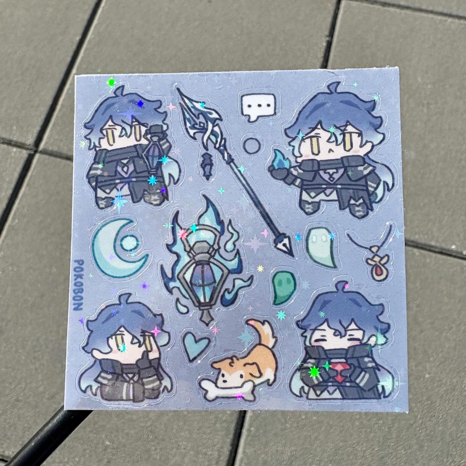 Flins Holographic Small Sticker Sheet - Genshin Impact - Etsy