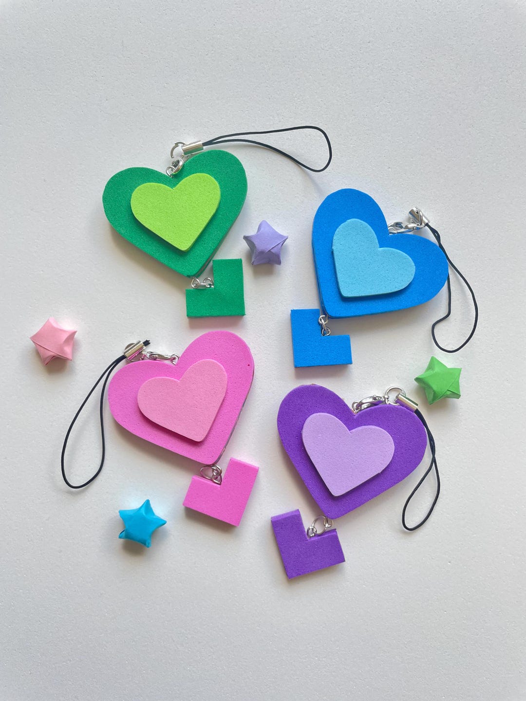 Handmade Heart Bag/jean Keychain - Etsy