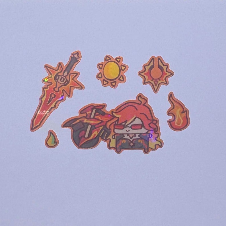 Mavuika Holographic Small Sticker Sheet - Genshin Impact - Etsy