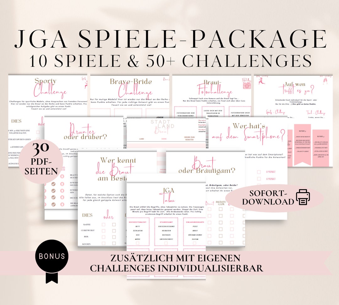 Stag Do Games Women Stag Do Challenges Hen Party Printable Games - Etsy