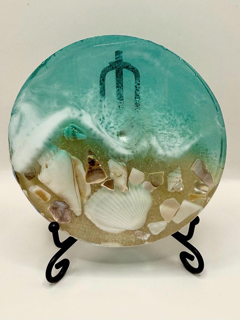 Seashell Resin Coaster: Beach Decor Paperweight - Etsy
