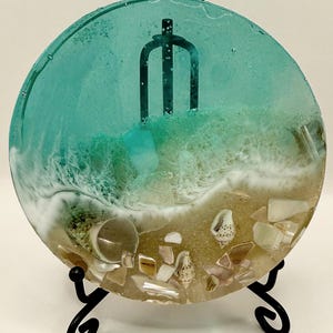 Seashell Resin Coaster: Beach Decor Paperweight - Etsy