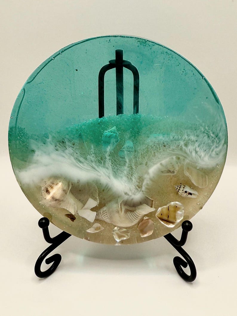 Seashell Resin Coaster: Beach Decor Paperweight - Etsy