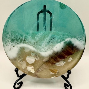Seashell Resin Coaster: Beach Decor Paperweight - Etsy