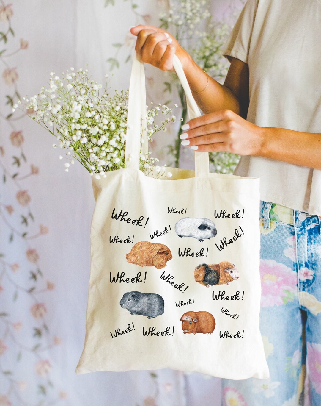 Wheek Wheek Guinea Pig Tote Bag Guinea Pig Bag Guinea Tote - Etsy