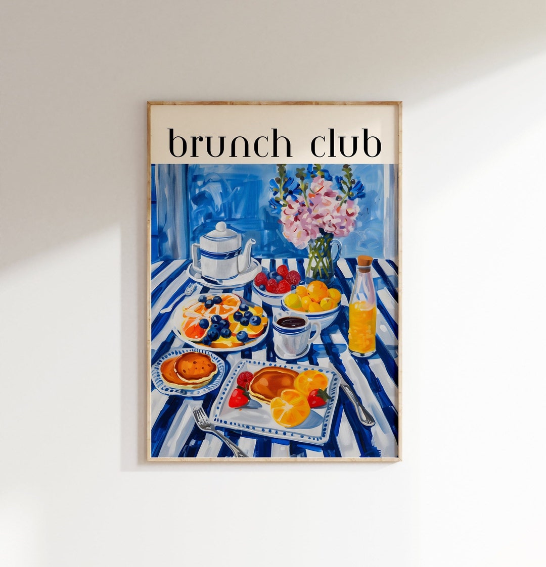 Brunch Club Print Fruit Art Breakfast Print Brunch Poster Food Print ...