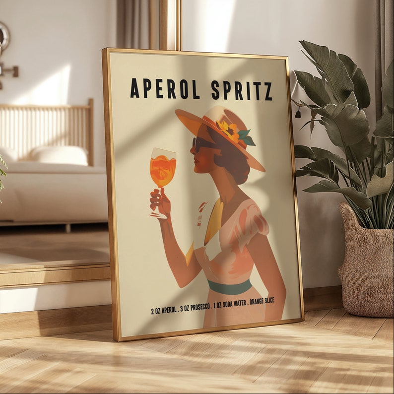 Impression rétro Aperol Spritz cocktail Art mural Aperol Spritz affiche ...