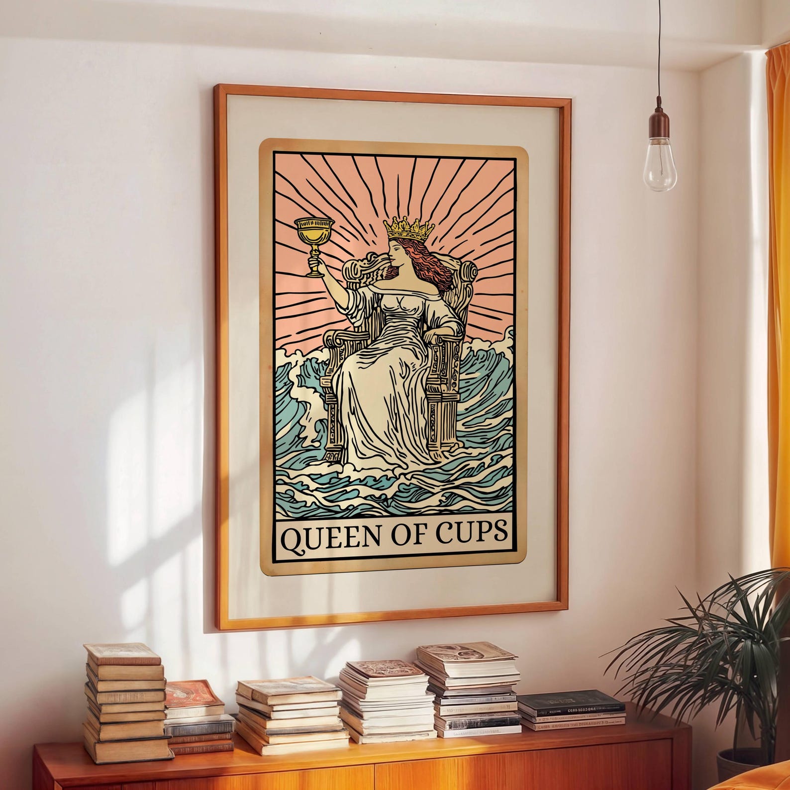 Queen of Cups Tarot Card Print Spiritual Art Mystical Wall Art Divine ...