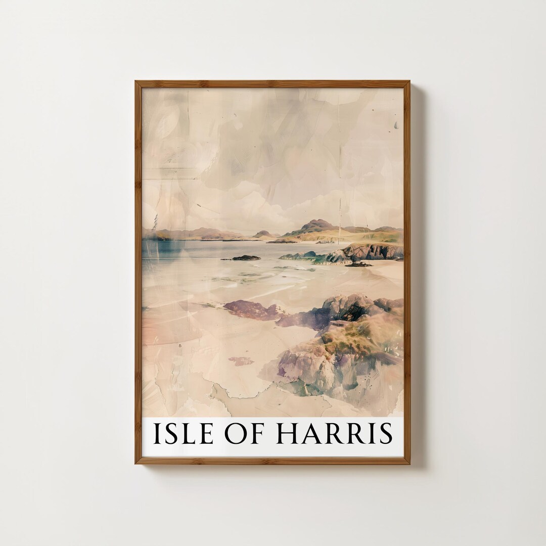 Isle of Harris Print Scottish Wall Art Harris Beach Painting Scotland ...