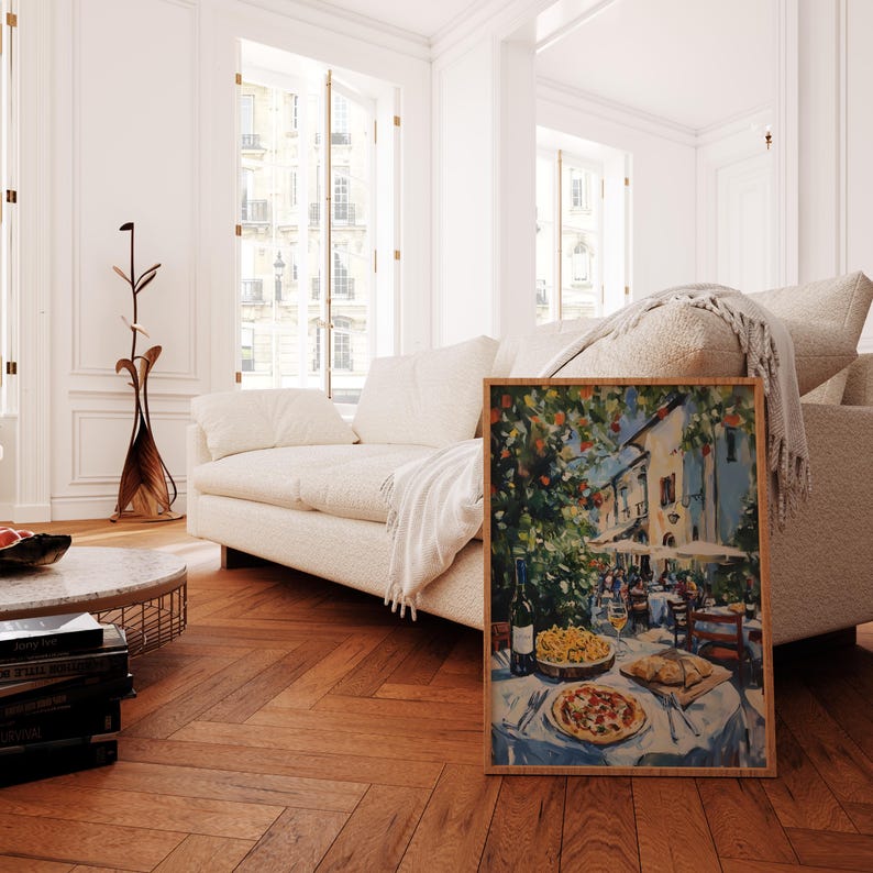 Italian Dining Print Dinner Table Print Mediterranean Wall Art Italian ...