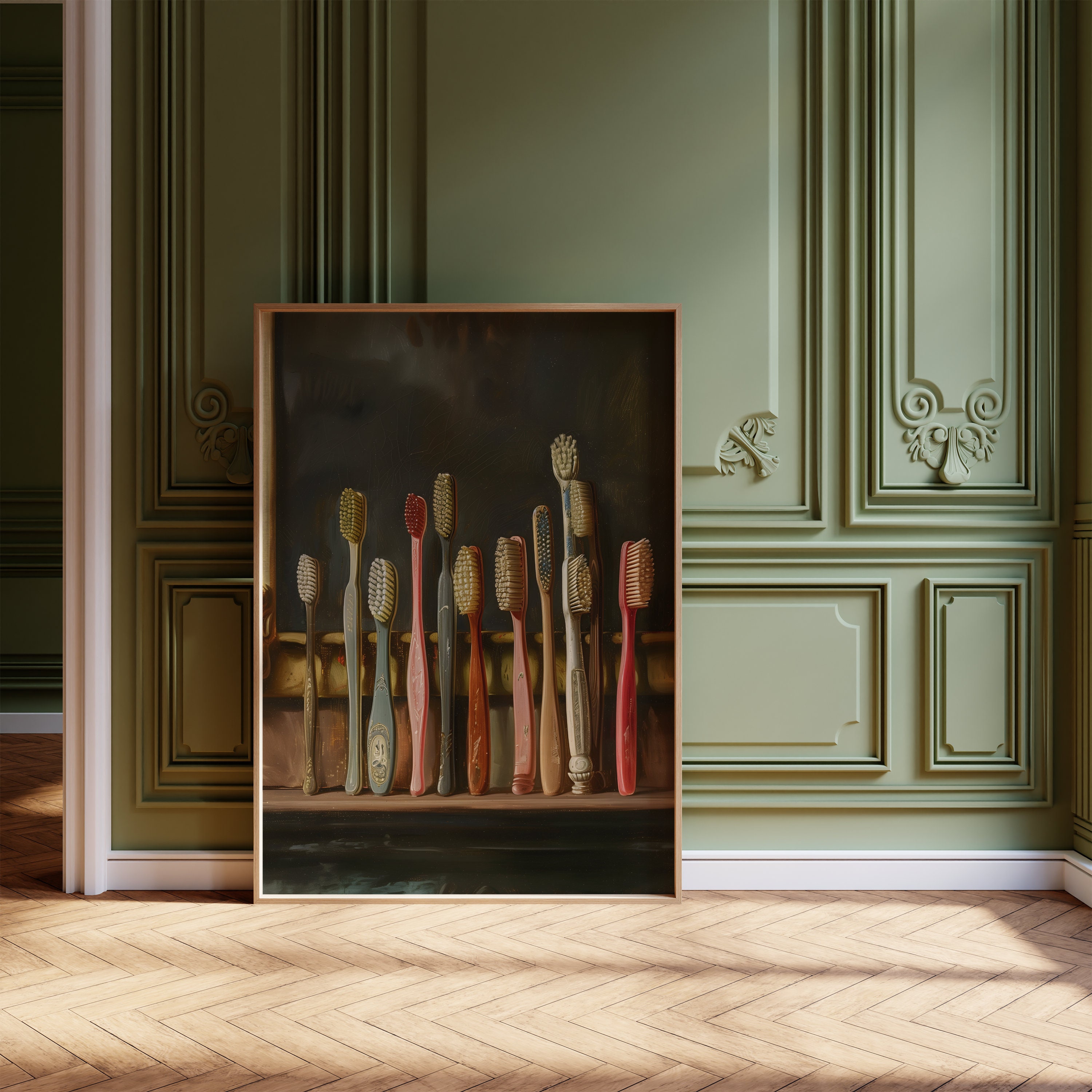 Vintage Toothbrush Print Bathroom Art Funny Bathroom Wall Print Antique ...