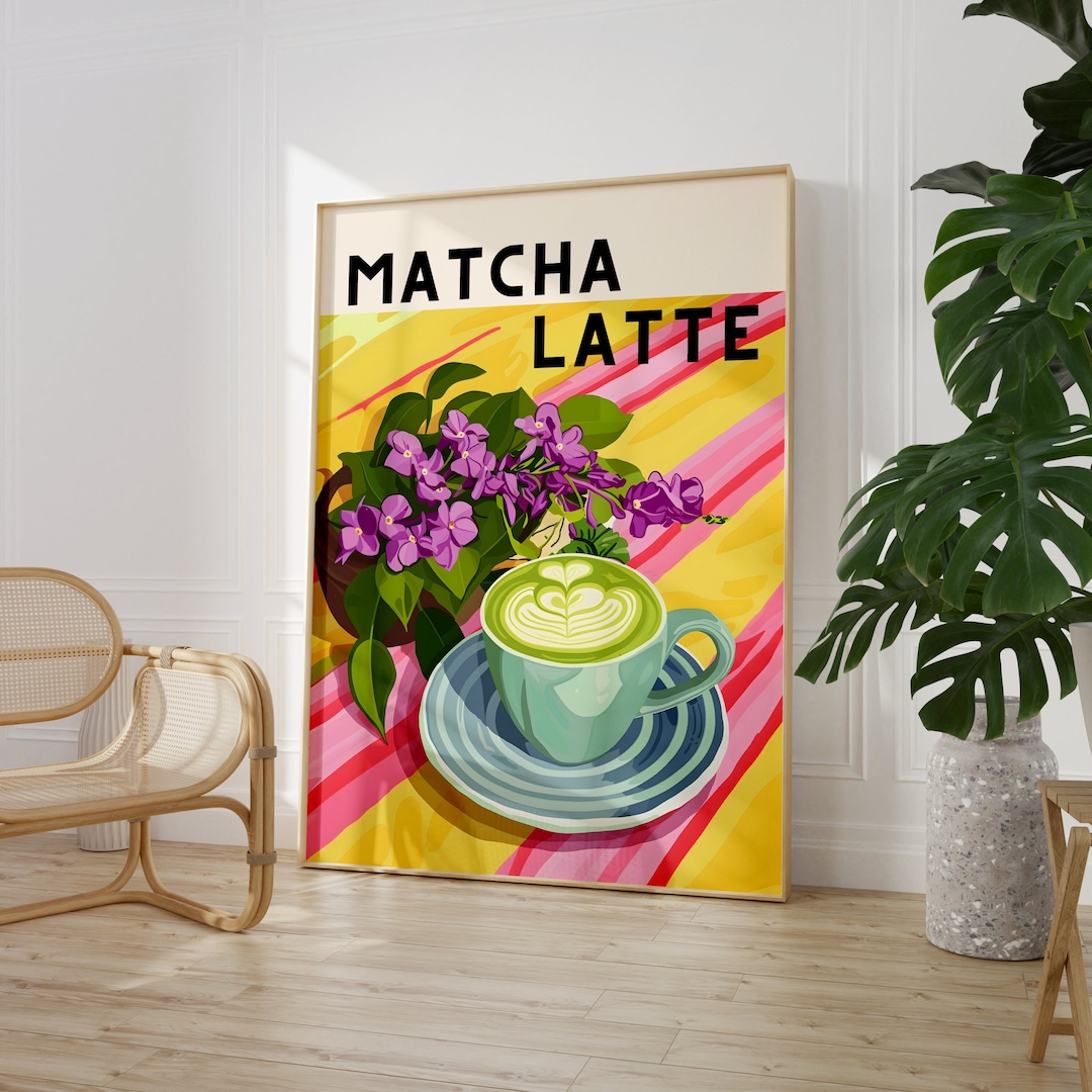 Matcha Latte Print Matcha Poster Kitchen Prints Matcha Gifts Cup of Tea ...