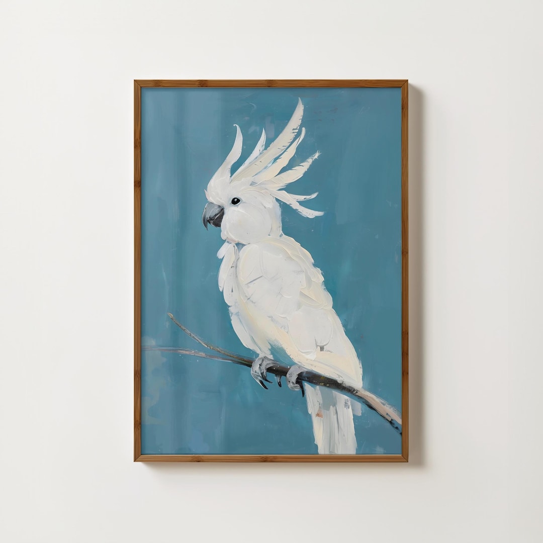 White Cockatoo Print Cockatoo Wall Art Tropical Bird Print Exotic Bird ...