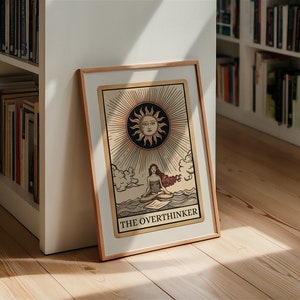 Overthinker Tarot Card Print Funny Tarot Card Poster Boho Bedroom ...