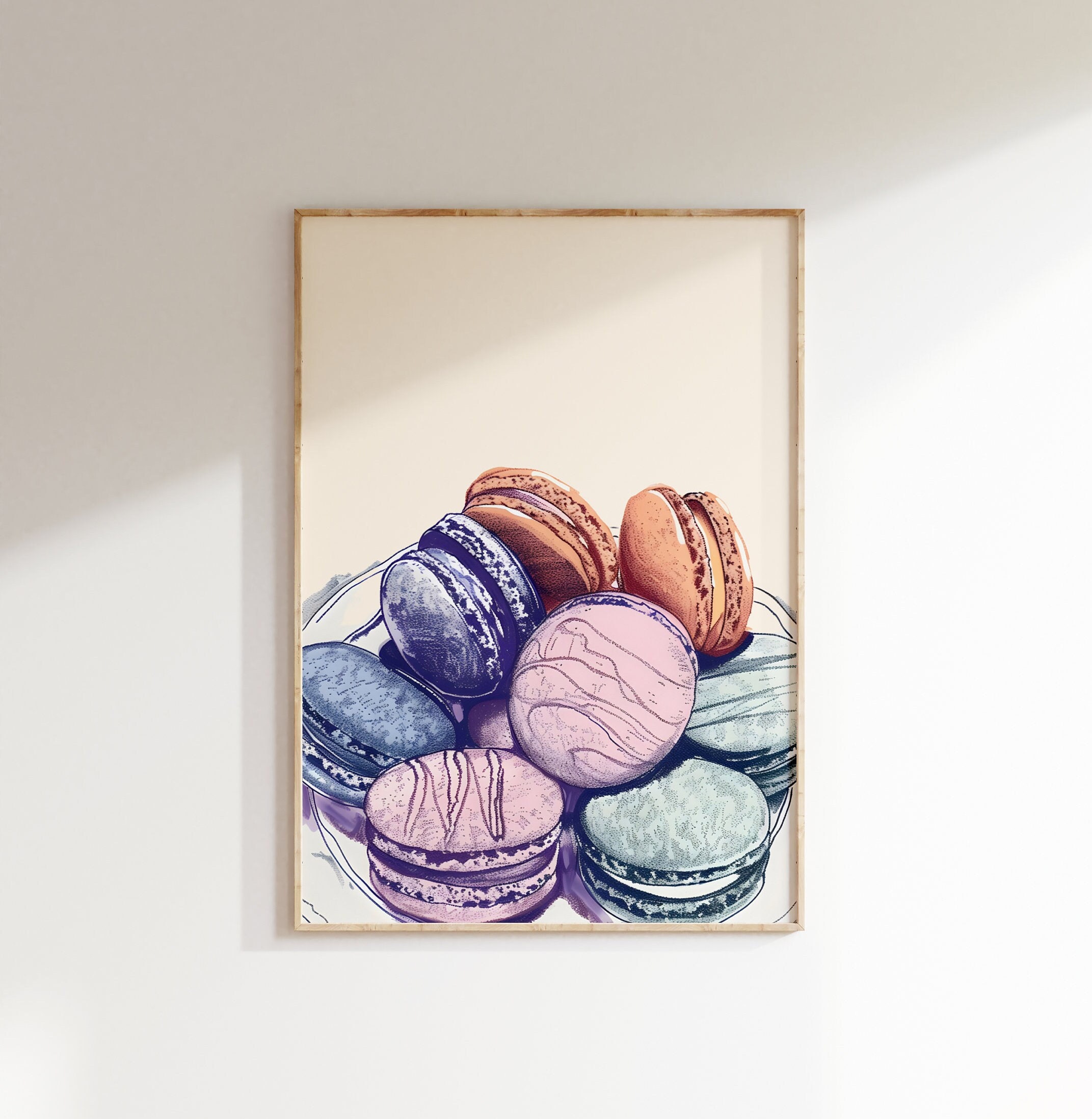 Macarons Print Patisserie Wall Art Food Print for Kitchen Macaron ...