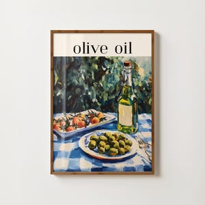 Olive Oil Print Italian Cooking Print Mediterranean Wall Art Dinner ...