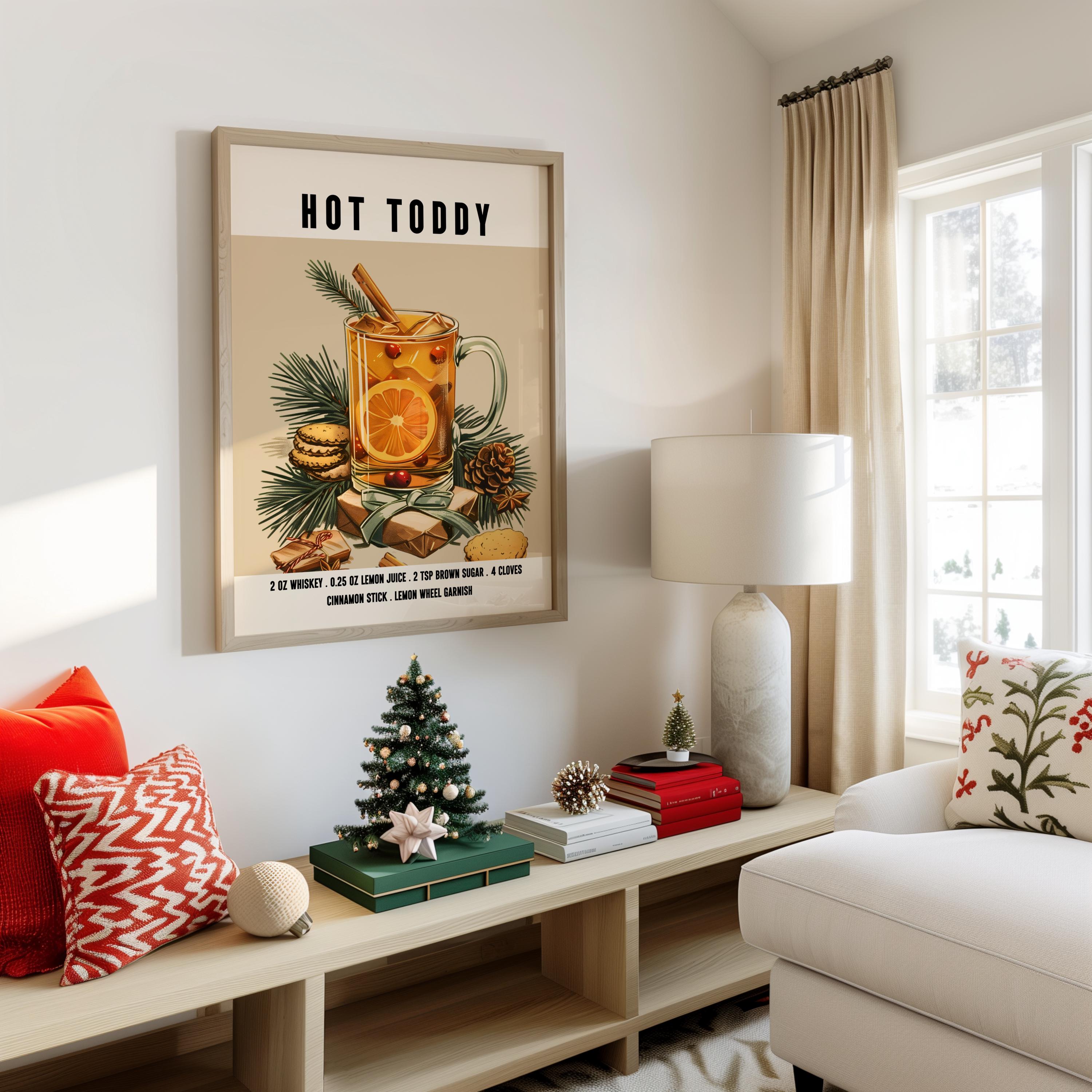 Hot Toddy Print Kitchen Christmas Decor Hot Toddy Recipe Poster ...
