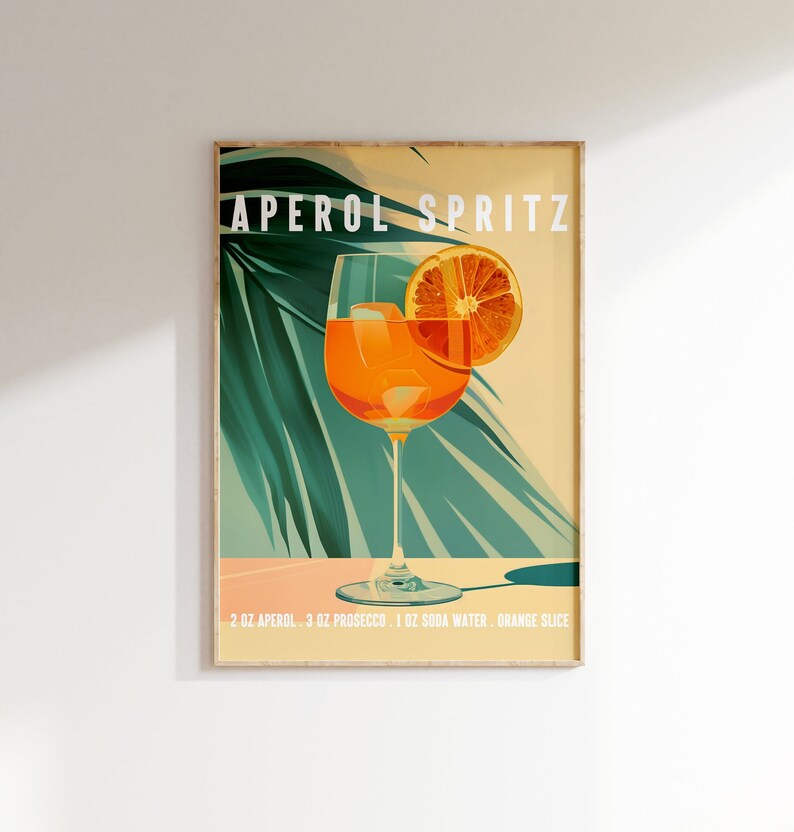 Aperol Spritz Print Bar Cart Decor Aperol Spritz Poster Kitchen Print ...
