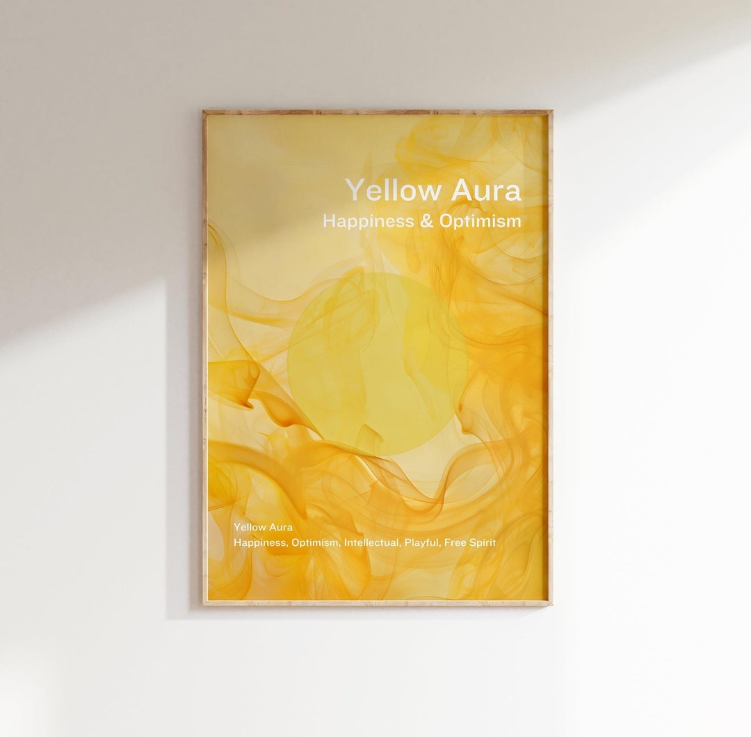 Yellow Aura Print Yellow Aura Poster Chakra Wall Art Spiritual Art ...
