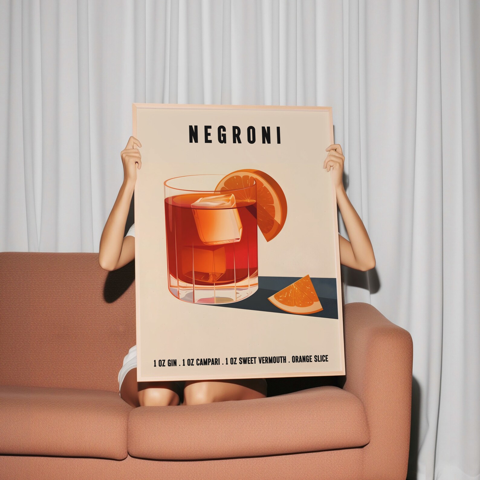 Negroni Print Bar Cart Decor Negroni Poster Kitchen Wall Art Negroni ...