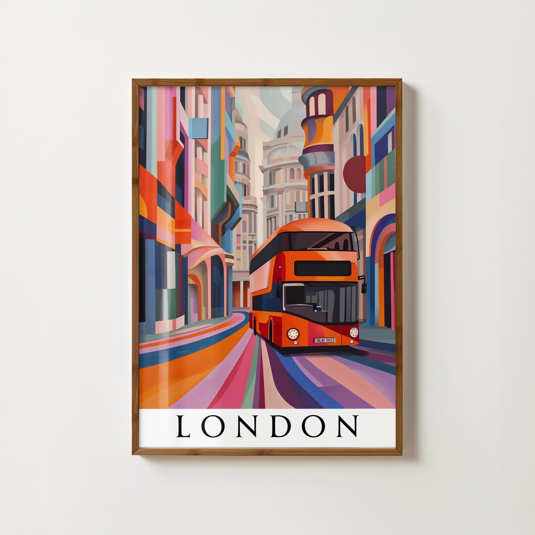 London Travel Print London Bus Print Regent Street Print London Wall ...