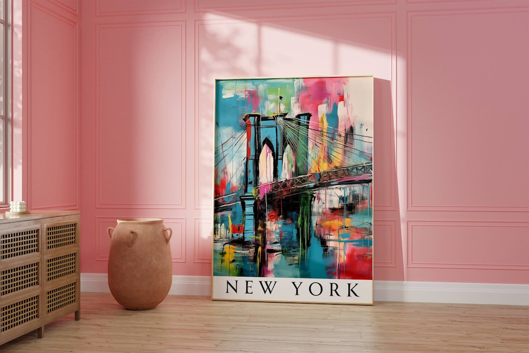 New York City Print Brooklyn Bridge Art NYC Poster New York Gifts USA ...