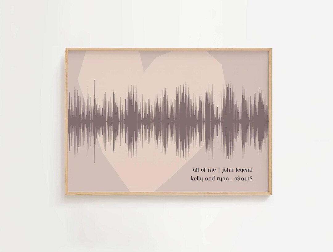 Heart Soundwave Art Song Lyric Print Custom Music Poster Personalized ...
