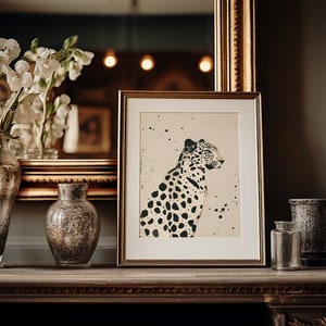 Minimal Cheetah Print Eclectic Cheetah Wall Art Preppy Leopard Poster ...