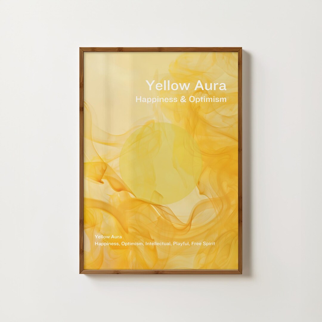 Yellow Aura Print Yellow Aura Poster Chakra Wall Art Spiritual Art ...