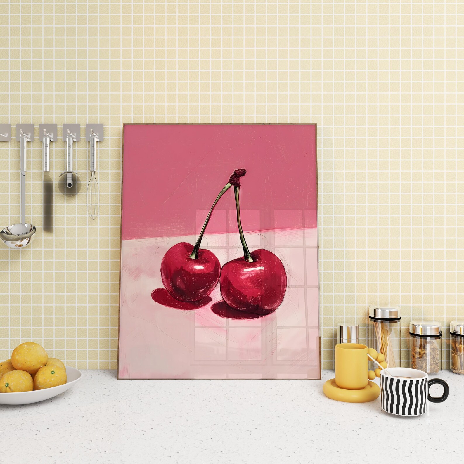 Cherry Print Cherries Wall Art Cherry Painting Fruit Market Poster ...