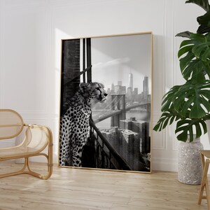 Cheetah in New York Print Cheetah Art Print Leopard Artwork Animal ...