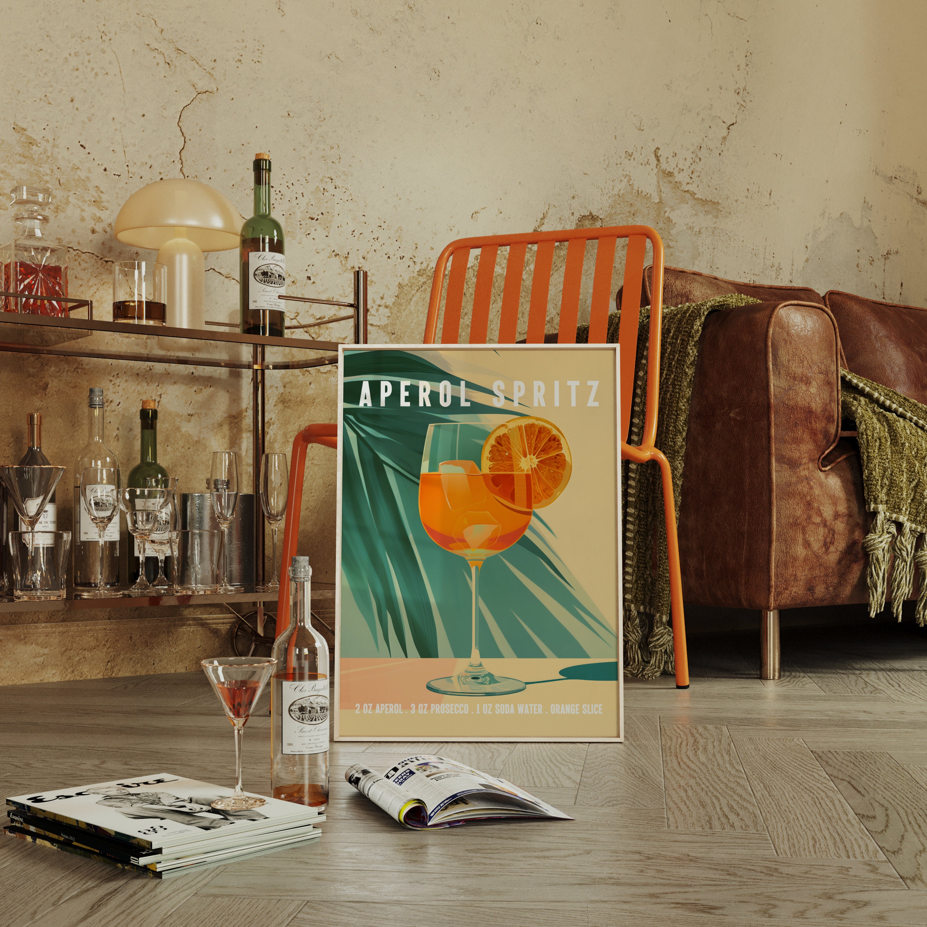 Aperol Spritz Print Bar Cart Decor Aperol Spritz Poster Kitchen Print ...