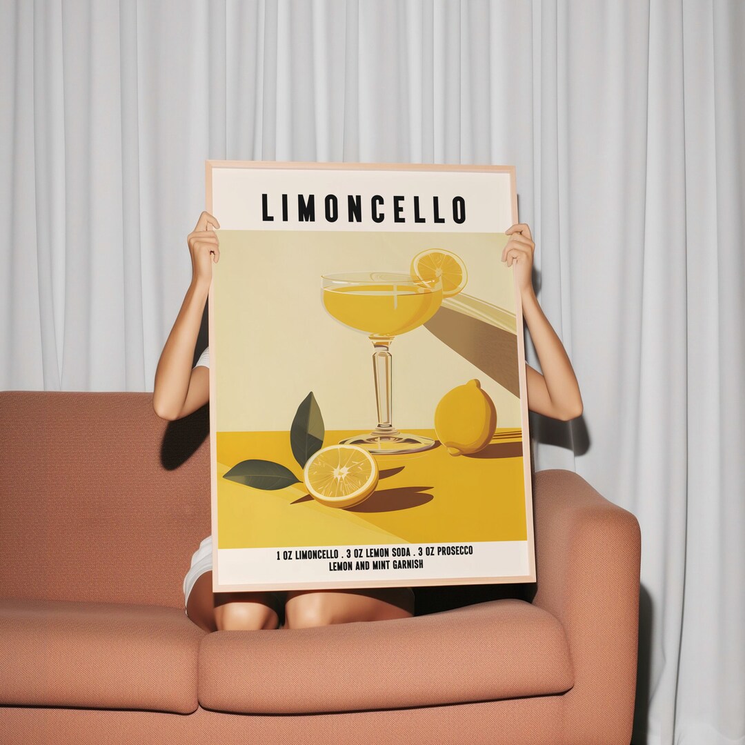 Limoncello Print Bar Cart Decor Limoncello Poster Kitchen Wall Art ...