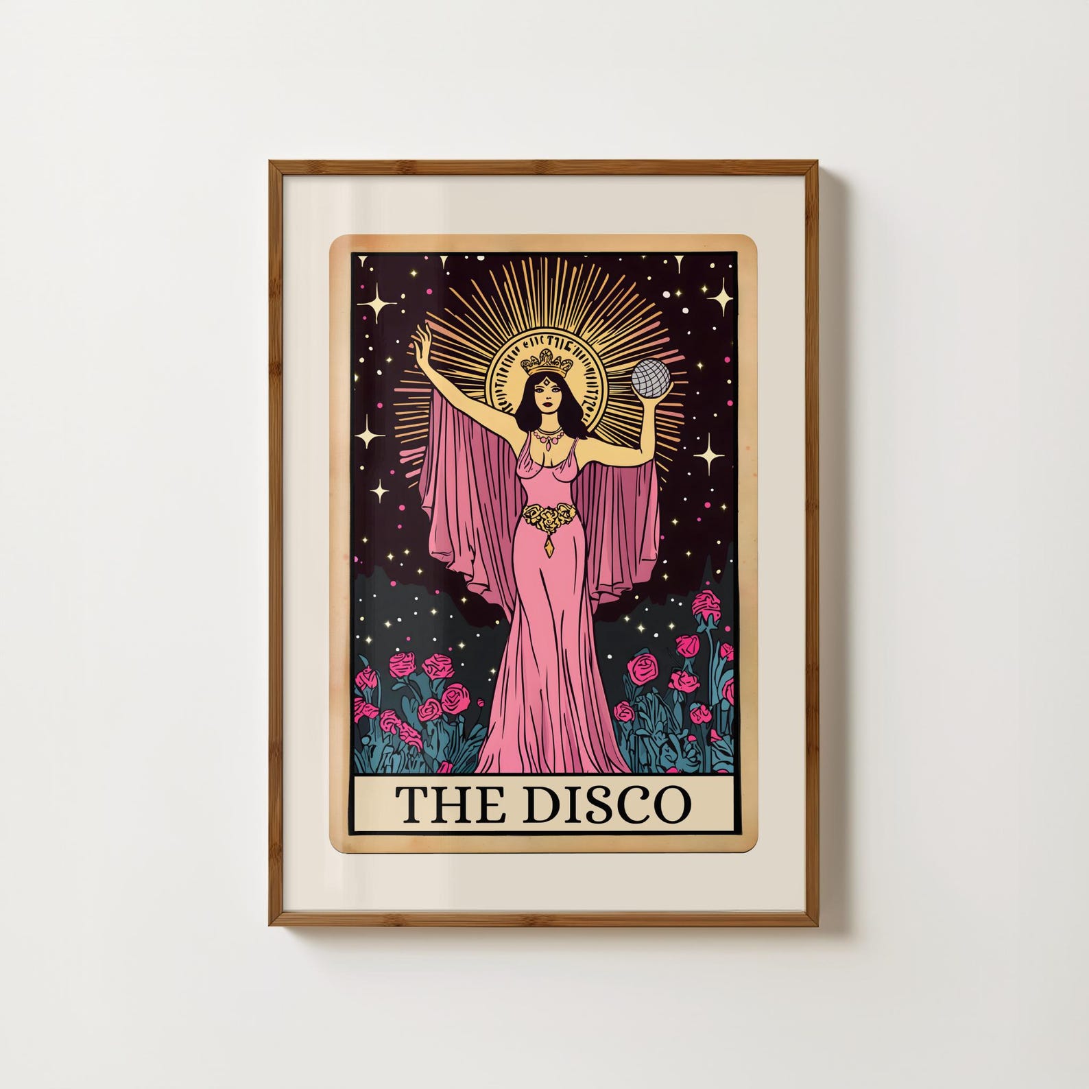The Disco Tarot Card Print Disco Wall Art Disco Ball Print Tarot Poster ...