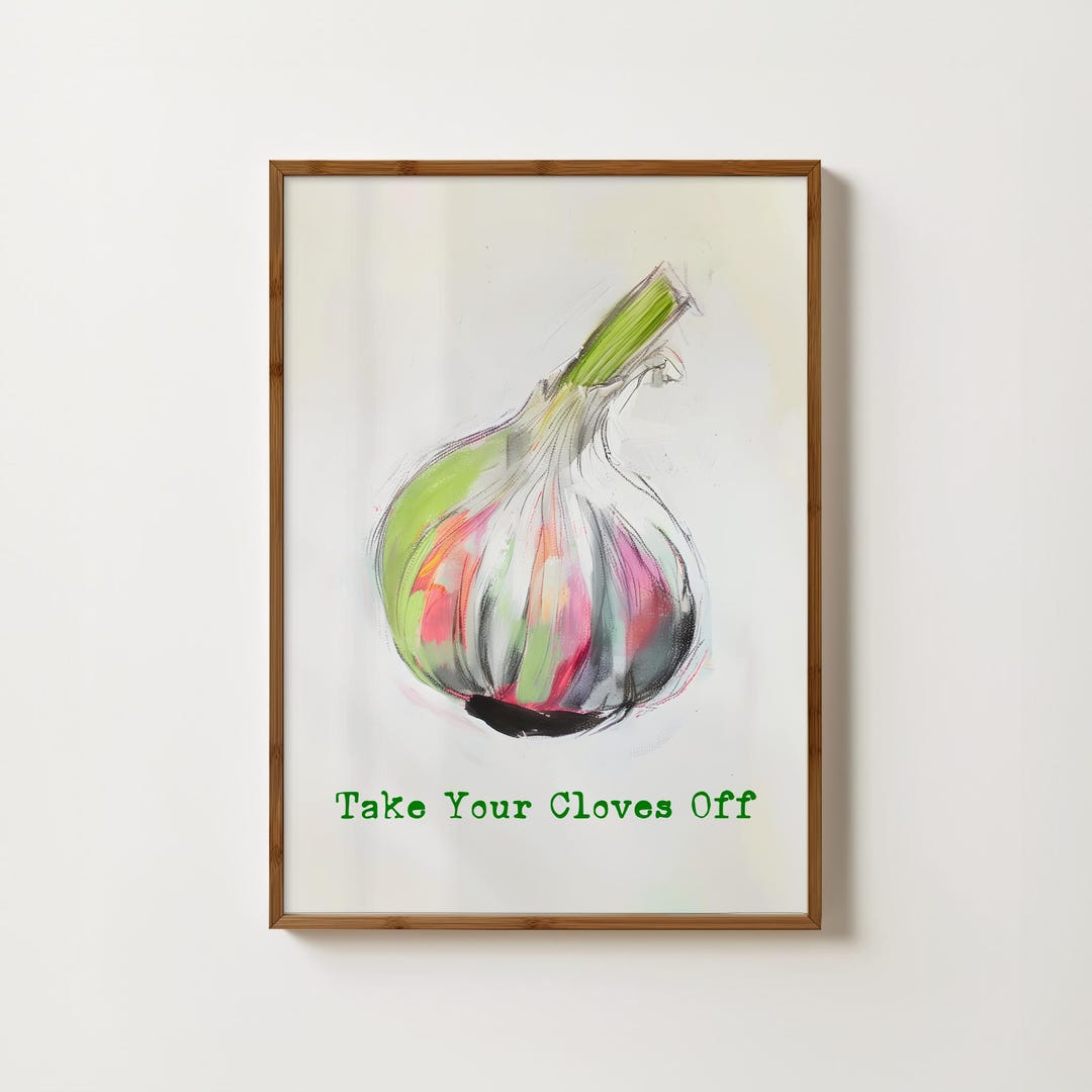 Garlic Print Garlic Cloves Wall Art Cooking Prints Garlic Lover Foodie ...