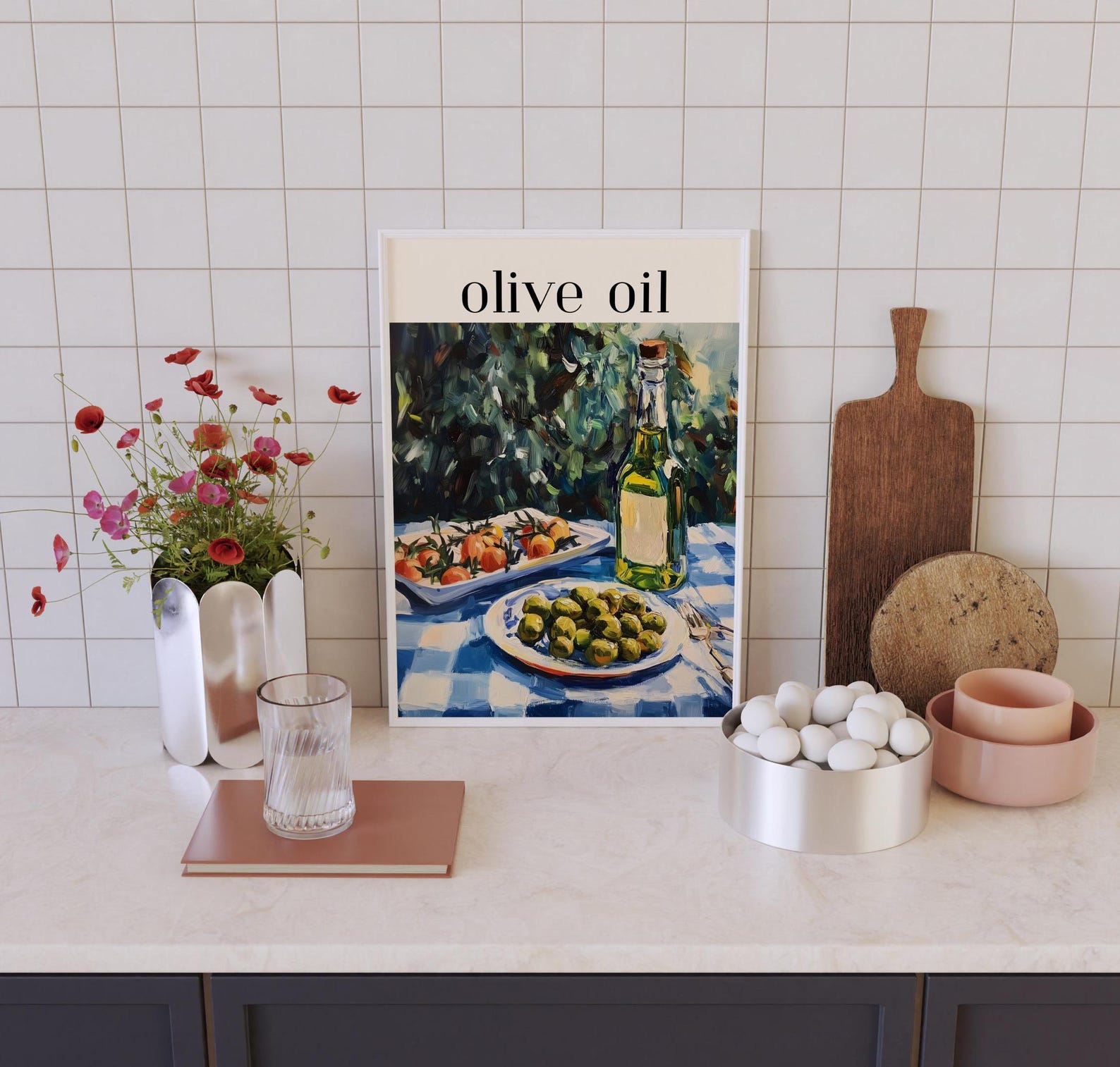 Olive Oil Print Italian Cooking Print Mediterranean Wall Art Dinner ...