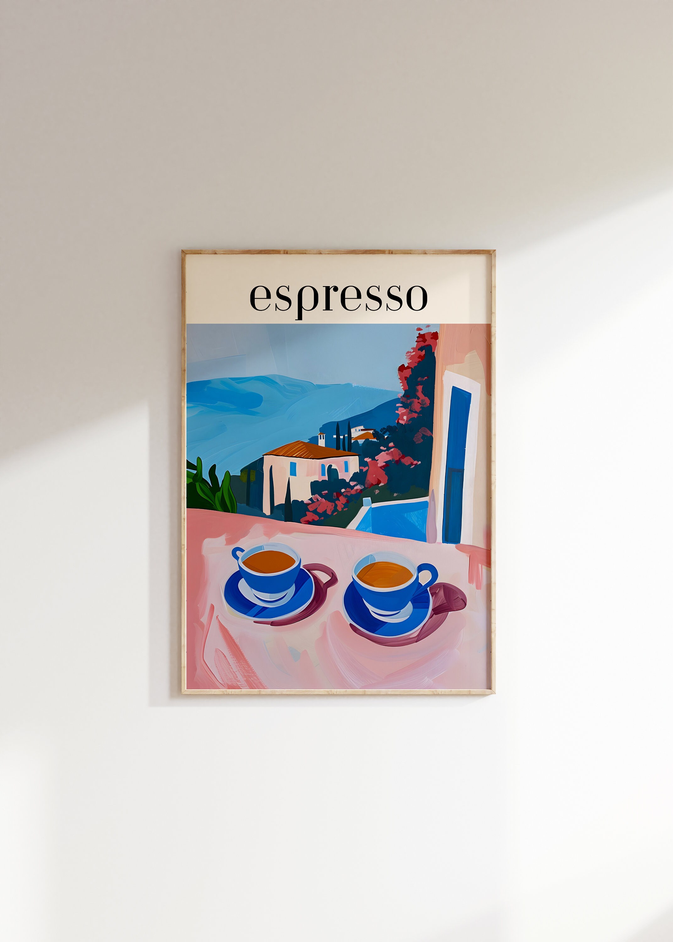 Espresso Coffee Poster More Espresso Less Depresso Kitchen Prints ...