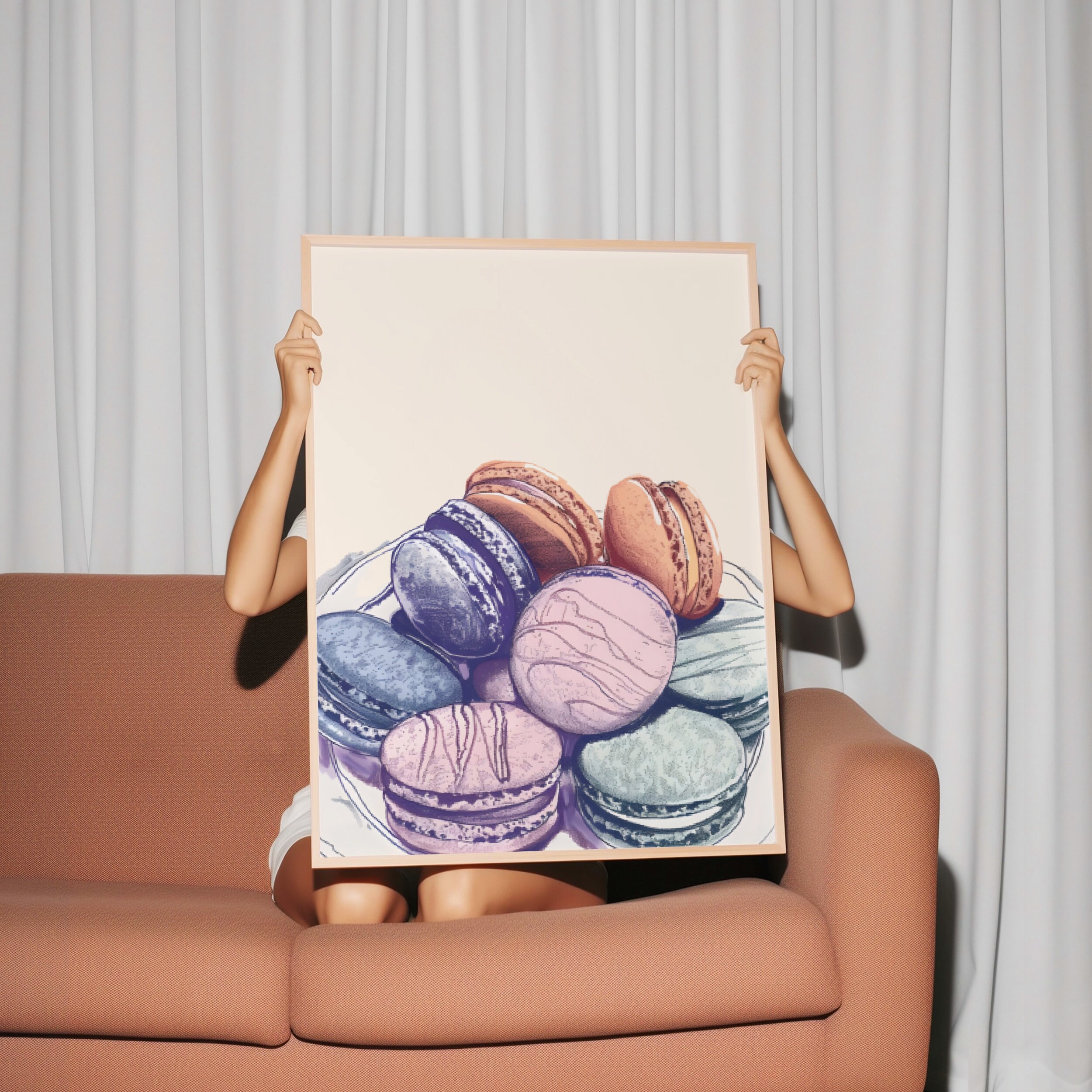 Macarons Print Patisserie Wall Art Food Print for Kitchen Macaron ...