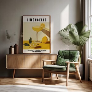 Limoncello Print Bar Cart Decor Limoncello Poster Kitchen Wall Art ...