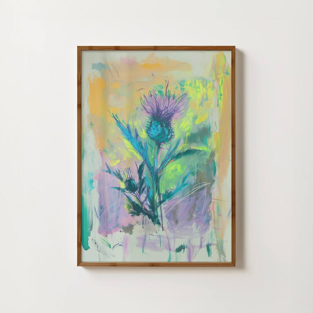 Thistle Print Scottish Thistle Wall Art Flower of Scotland Print ...