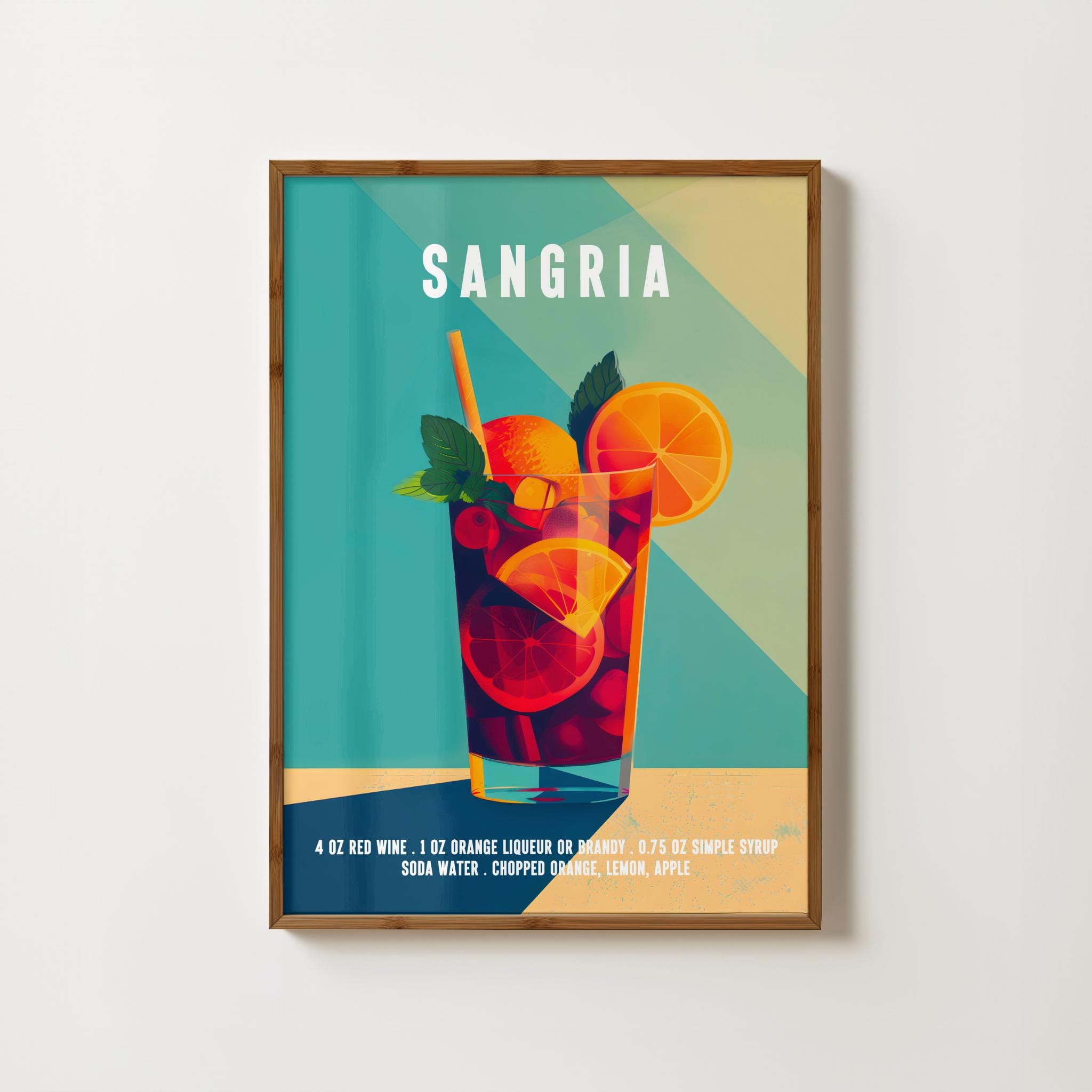 Sangria Print Bar Cart Decor Sangria Poster Kitchen Wall Art Sangria ...