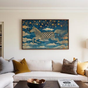 Whimsical Zebra Print Vintage Zebra Wall Art Whimsical Prints Animal ...