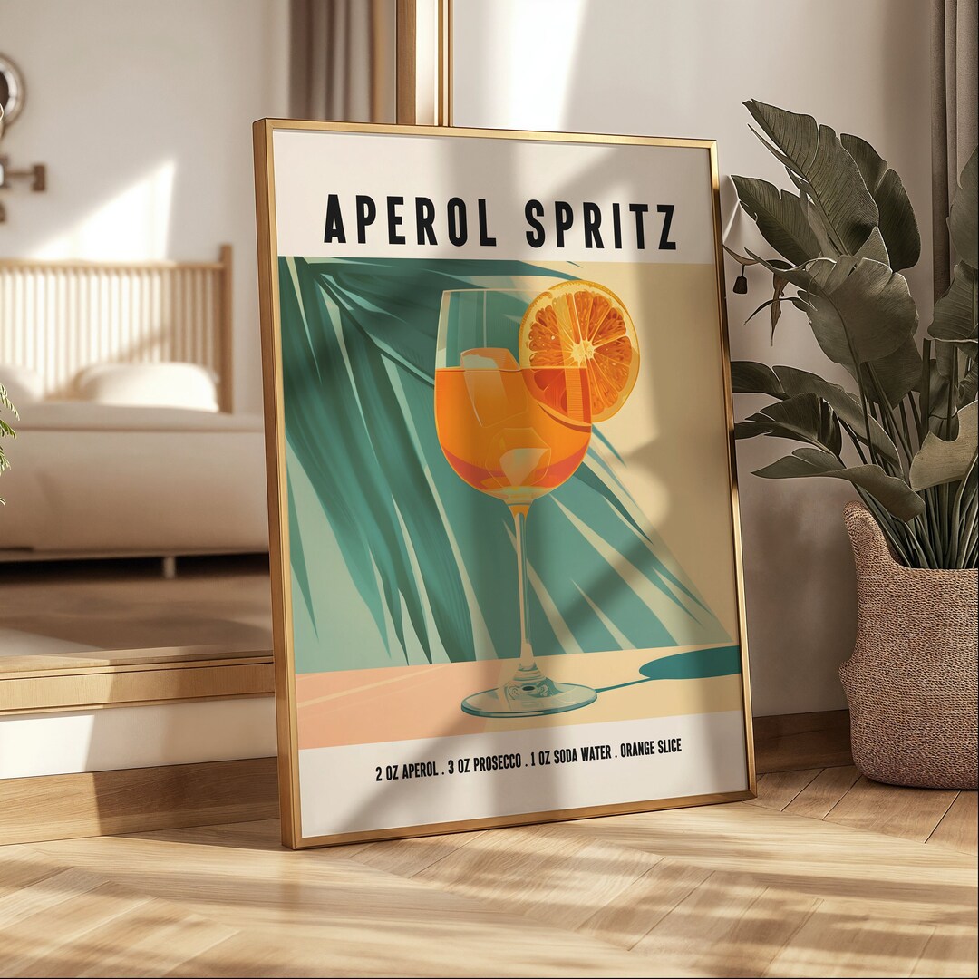 Aperol Spritz Print Bar Cart Decor Aperol Spritz Poster Kitchen Print ...